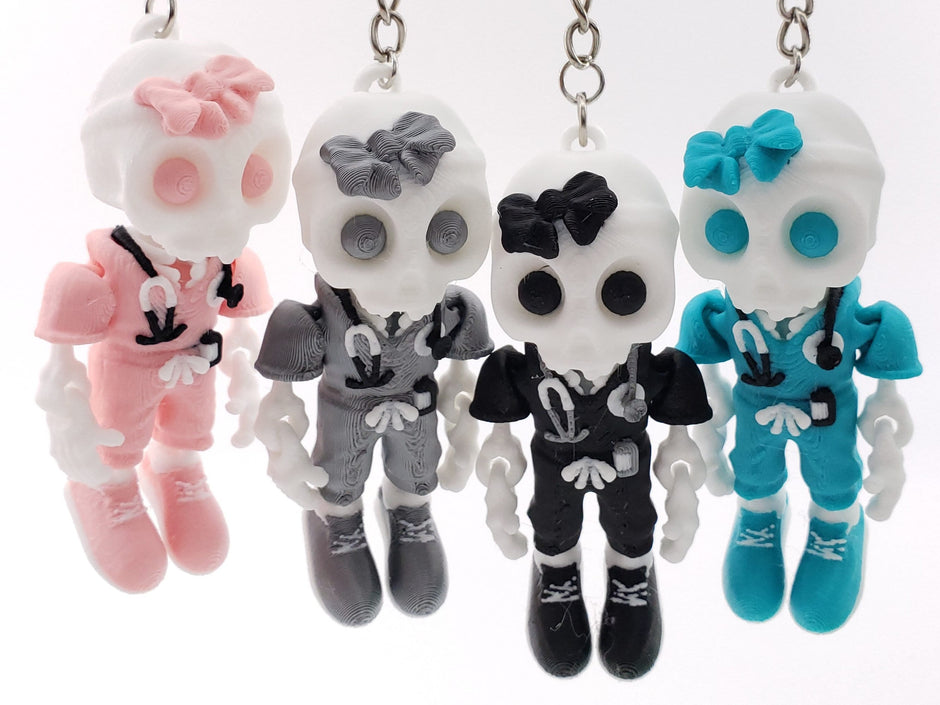 Digital Downloads Cobotech Articulated Female Skelly Nurse Keychain by ...